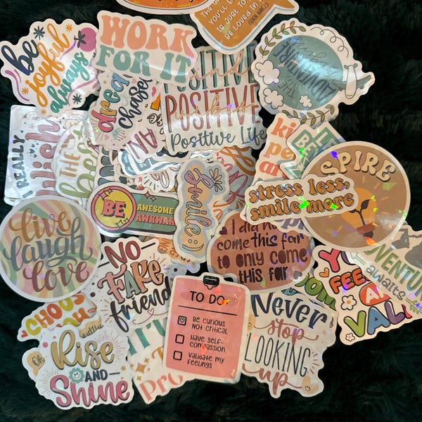 Boho / Aesthetic Quote Sticekers, Vinyl Motivational Stickers for ...