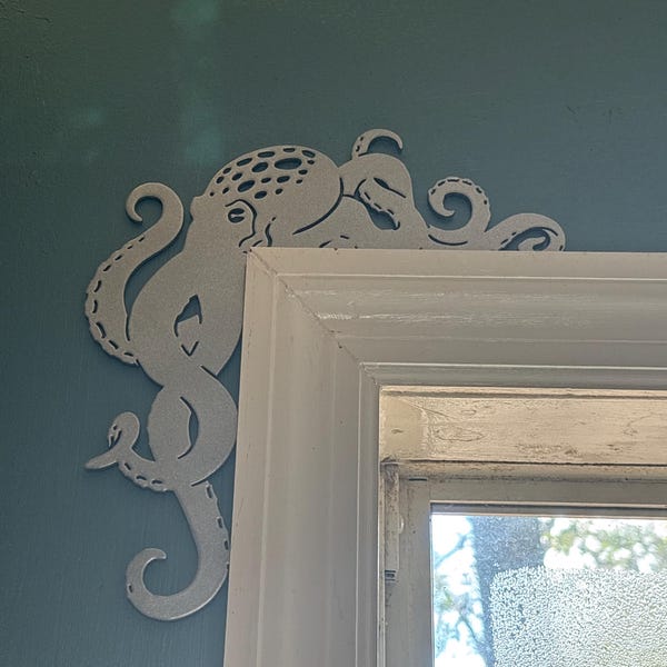 Octopus Door Frame Topper Metal | Door Frame Corner Sign | Metal Wall ...