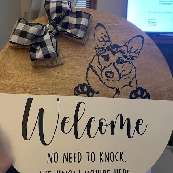 Pet Welcome Sign/ Dog Welcome Sign/ Pet Portrait Door Sign ...