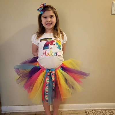 Rainbow Unicorn Birthday Outfit Girls,rainbow Unicorn Birthday Shirt ...