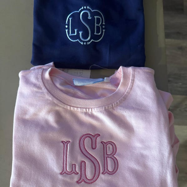 Fishtail Monogram 2 Color Embroidery Font, 5 Sizes 8 Formats + BX ...