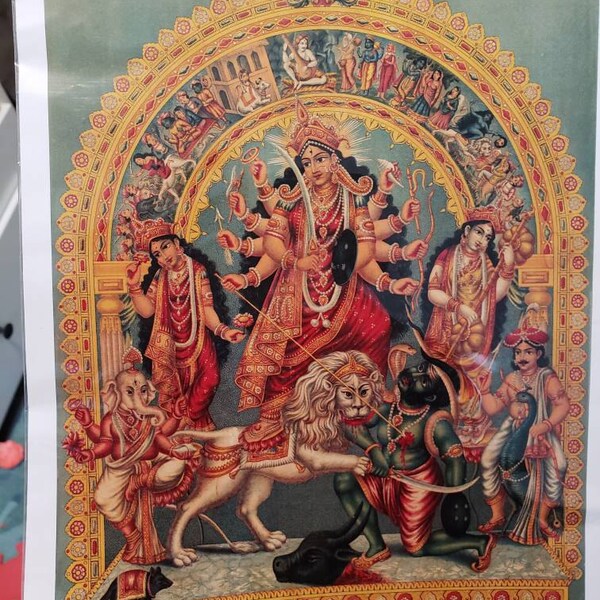 Flying Hanuman Ji Poster, Hanuman Picture, Bhagwan Anjaneya Carrying ...