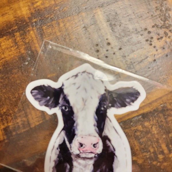 Cow Vinyl Sticker Holstein, Water Bottle Sticker, Laptop Sticker, Vinyl ...