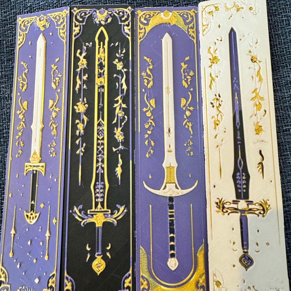 Sword Bookmark Fantasy Bookish Bookmarks Orange Red Gold Book Decor - Etsy