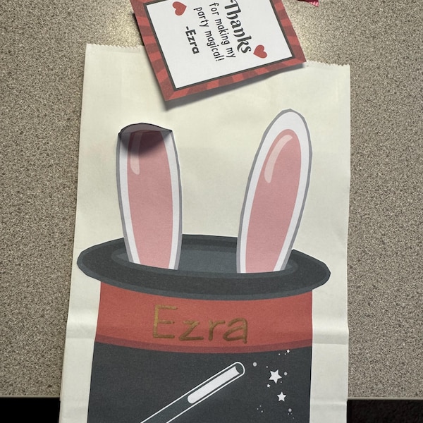 Magician Favor Bag - Magic Thank You Tag - Magical Party Bag - Magic ...