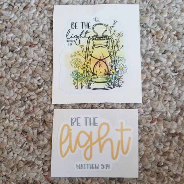 Be the Light Sticker / Christian Faith Sticker / Bible Verse Sticker ...