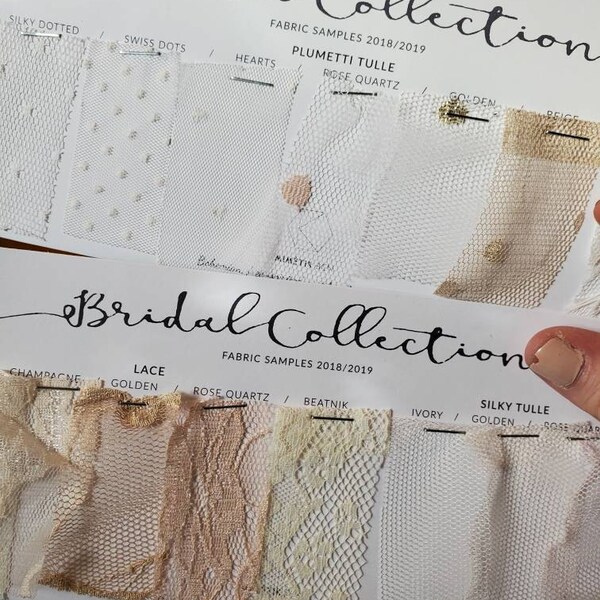 Bridal Collection Color Samples for Lace and Tulle Wedding Dress ...