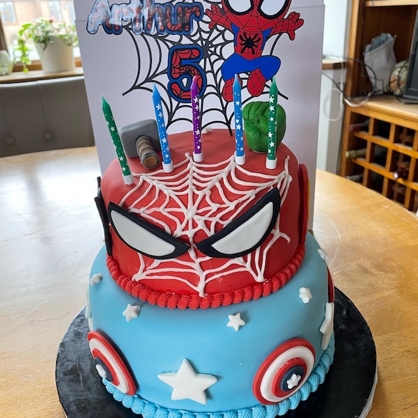 Spidey Inspired Cake Topper, Print at Home, DIY, Last Minute, Party ...