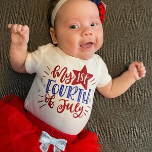 My First 4th of July Baby Girl Outfit 1st Fourth of July Baby Girl Outfit Independence Day ...