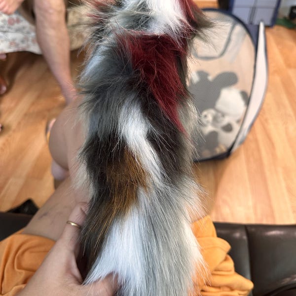 Simple Solid Pastel Tails W/white Tips Therian Tails Furry Tails Animal ...