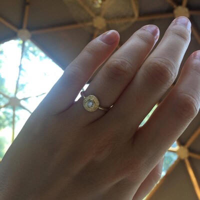 Hexagon Diamond Cluster Ring, Art Deco Diamond Engagement Ring, Unique ...
