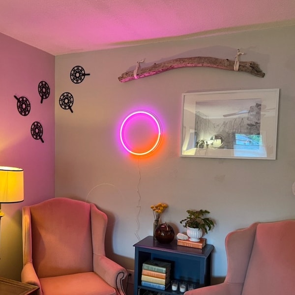 Circle LED Neon Sign, Zen Circle Neon Sign, Mixed-color Japanese Enso ...