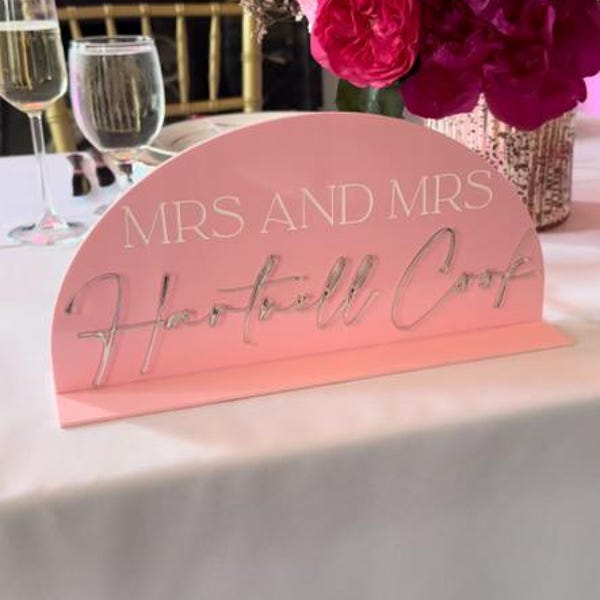Wedding Head Table | Rounded Rectangular Sweetheart Table Sign | Mr and ...