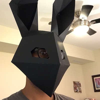 Rabbit Mask, Bunny Mask, DIY Printable DJ Mask, Instant Pdf Download ...