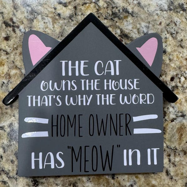 Cat Decor for Kids Room, Cat Themed Nursery Art, Pastel Cat Art, Wood ...