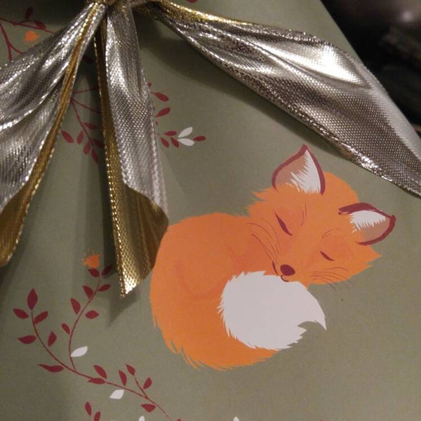 Fox Gift Wrap, Fox Wrapping Paper, Forest, Woodland, All Occasion ...