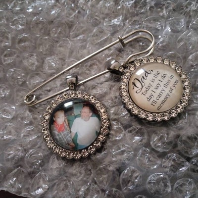 Custom Photo Groom Lapel Pin 2 Charm Rhinestone Lapel Pin Wedding ...