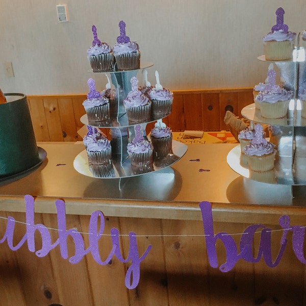 Bubbly Bar Glitter Banner | Birthday Banner | Glitter Party Decorations ...