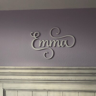 Emma Wood Name Sign for Nursery Wall Hanging Custom Name for Above Crib ...