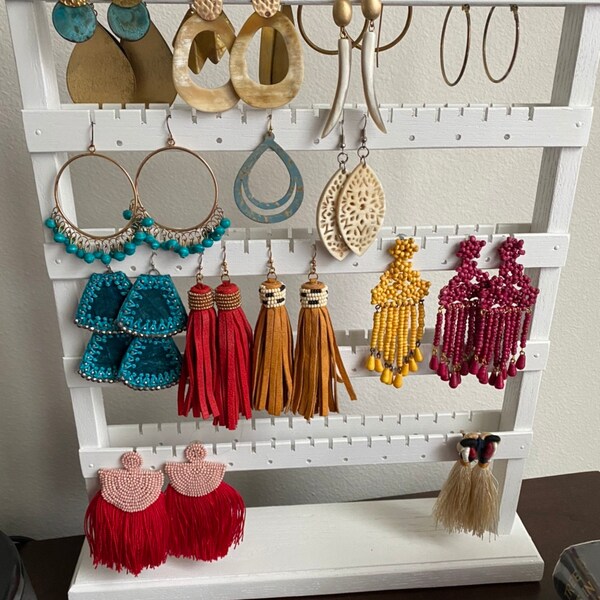 Made in USA Double Sided Medium Standing Earring Holder for Storage or ...
