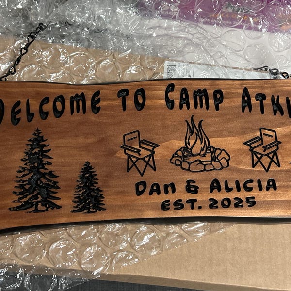 Outdoor Wood Sign Custom Camp Sign Personalized Camping Sign RV Decor ...