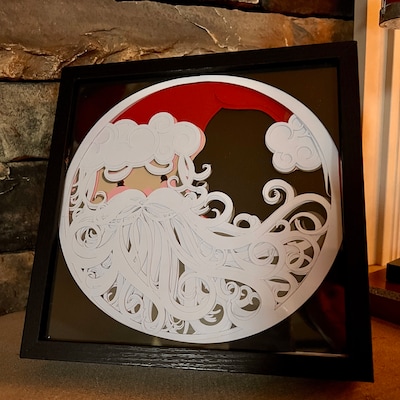 3D SANTA Svg Father Christmas Svg CHRISTMAS Svg CHRISTMAS Shadow Box ...