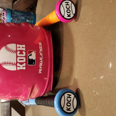 Bat Knob Decal Sticker With Name for Baseball/softball/ Tball 1 3/8 Dia ...