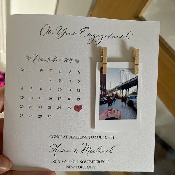 Engagement Card - Engaged Card - Calendar Card - Wedding Card - Wedding ...