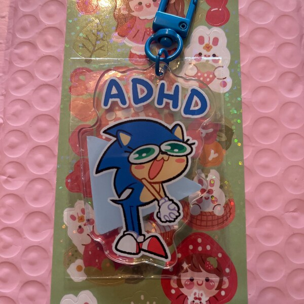PRE-ORDER Sonic the Hedgehog ADHD Charm Keychain 2.5in - Etsy