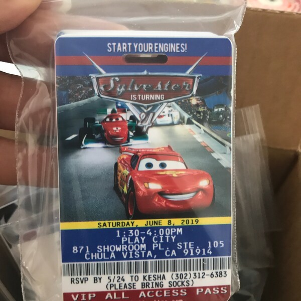 Cars 3 Birthday Invitation PLASTIC Cars 3 Birthday, Cars 3 Birthday ...