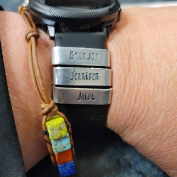 Smart Watch Charms, Personalized Gift, Custom Name, Watch Band Slide ...