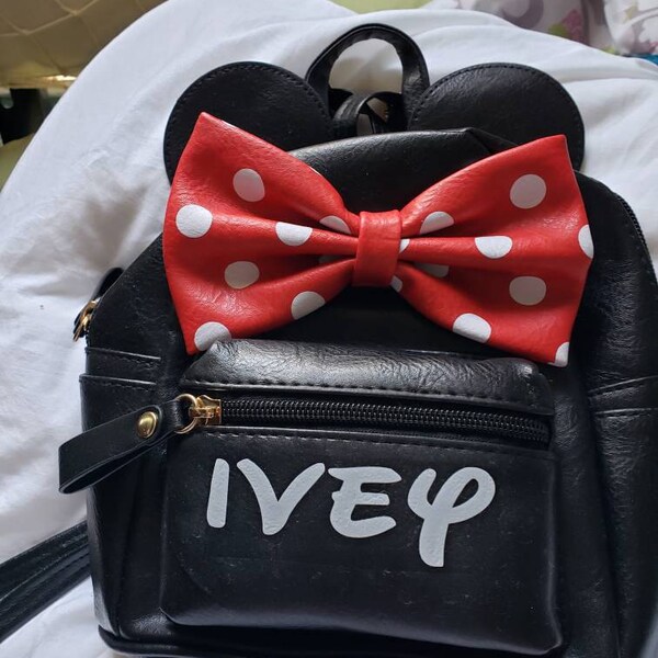Personalized Minnie Mouse Backpack Cute Custom Headband Polka Dot Bow ...