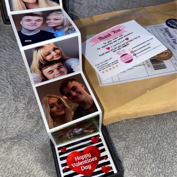 Personalised Photo Pull up Gift Box for Him or Her, Boyfriend ...