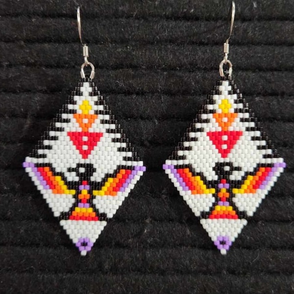 THUNDERBIRD: Brick Stitch Beaded Earrings Pattern by Bead With Bugs - Etsy