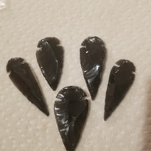 Large Black Obsidian Arrowheads Arrow Heads Jewelry Supplies Black ...