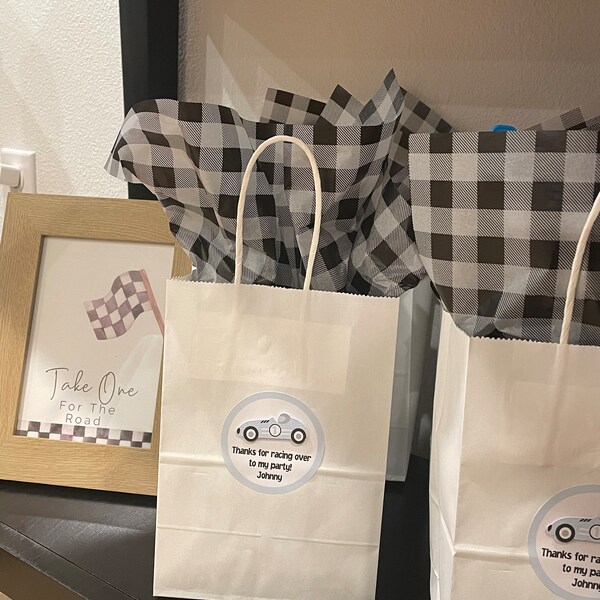 Vintage Race Car Stickers,personalized Two Fast Party Favor Sticker ...