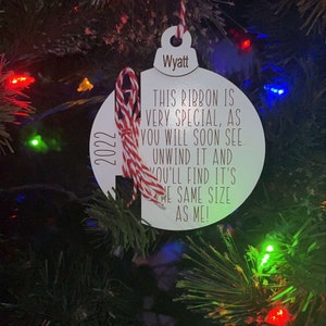READY TO SHIP Height Ribbon Christmas Ornament Keepsake Height Ornament ...