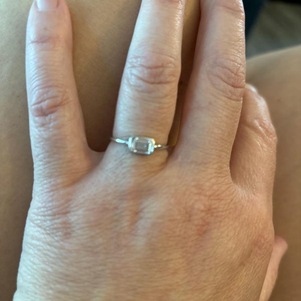 Baguette Ring, Rectangle Ring, Bezel Set Ring, Bezel Set Engagement ...