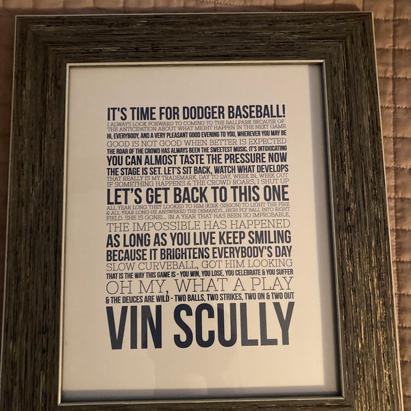 LIMITED EDITION - Vin Scully - Dodger Baseball - Vin Scully Quotes ...