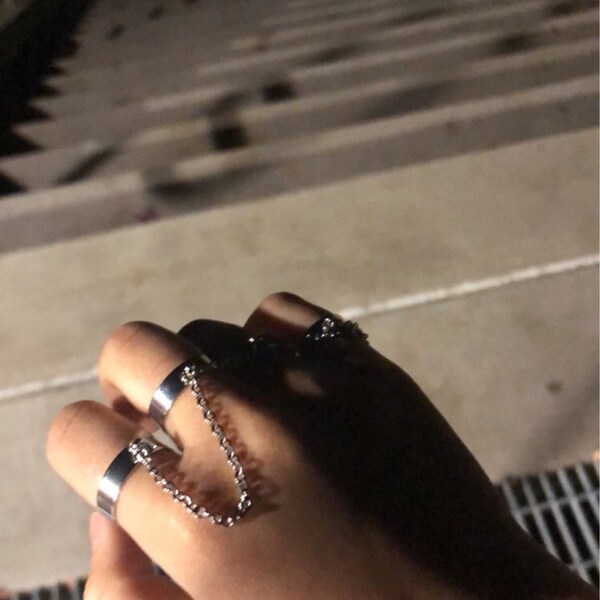 Four Finger Chain Rings | Adjustable Chain Linked Cuff Rings - Etsy