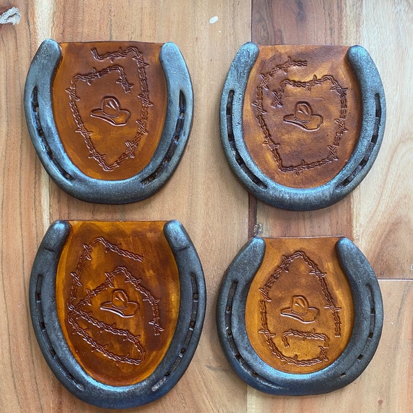 Set of Four Horseshoe Coasters - Etsy