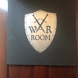 War Room Shield Metal Sign Bad Dog Metalworks Home Décor Office Décor ...