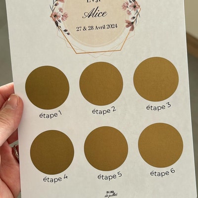 Carte à gratter pour EVJF, programme EVJF, carte personnalisable ...