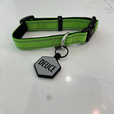 Grey Dog Tag Silicone Dog Tag Hexagon Pet ID Quiet Dog Tag Durable Pet ...