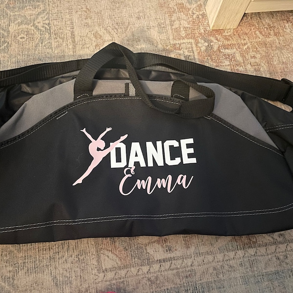Personalized Dance Bag, Dance Bag, Custom Duffle Bag, Gray Duffle Bag ...