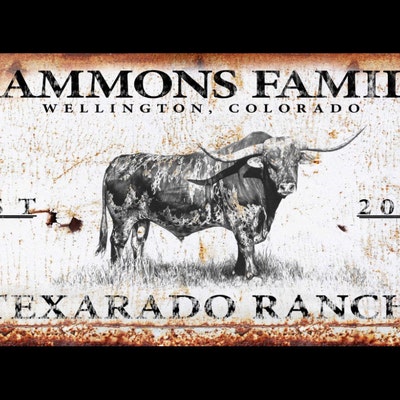 Rustic Cattle Ranch Sign Established Personalized Farmhouse Wall Art ...