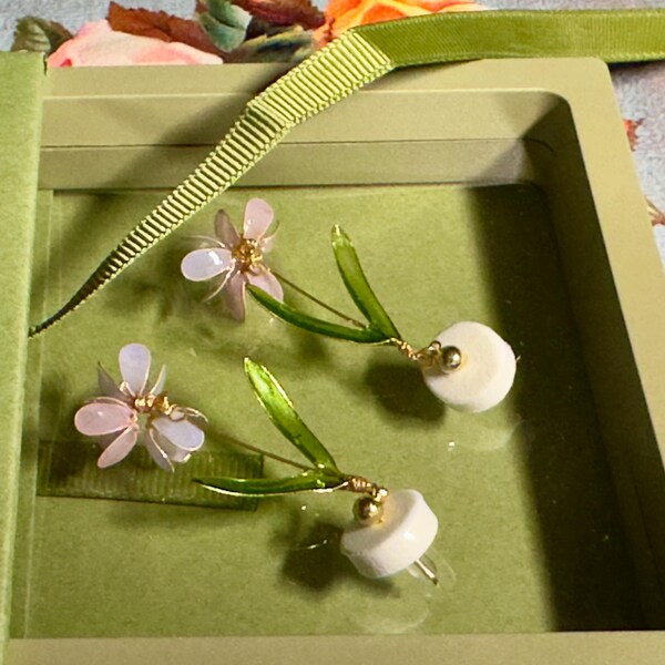 Handmade Creative Earring Multi-color Butterfly Earrings Pearl Wing ...