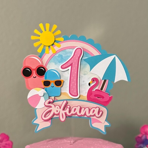 Beach Party Cake Topper, Surfboard Cake Topper, Pool Party Cake Topper ...