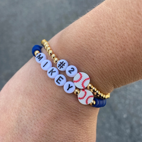 Baseball Mom Bracelet | Personalized Baseball Bracelet Set | Baseball ...