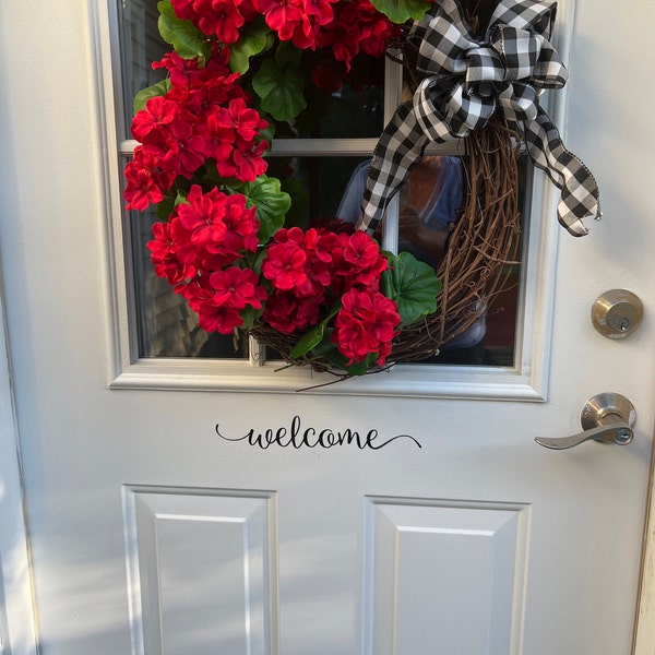 Front Door Welcome Decal, Cute Welcome Sticker Greeting for Home, House ...